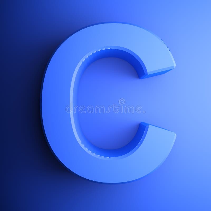 C Alphabetic Letter Blue, Isolated on Blue Background - 3D Rendering ...