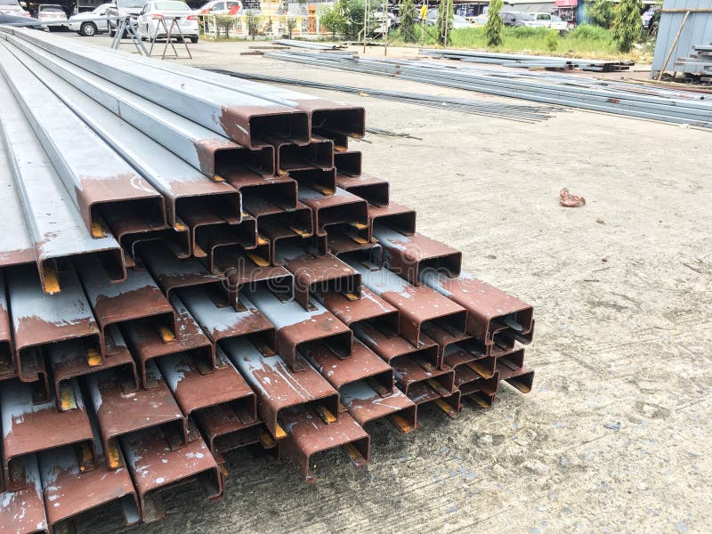 C Beam steel channel stock image. Image of factory, floor - 90048483