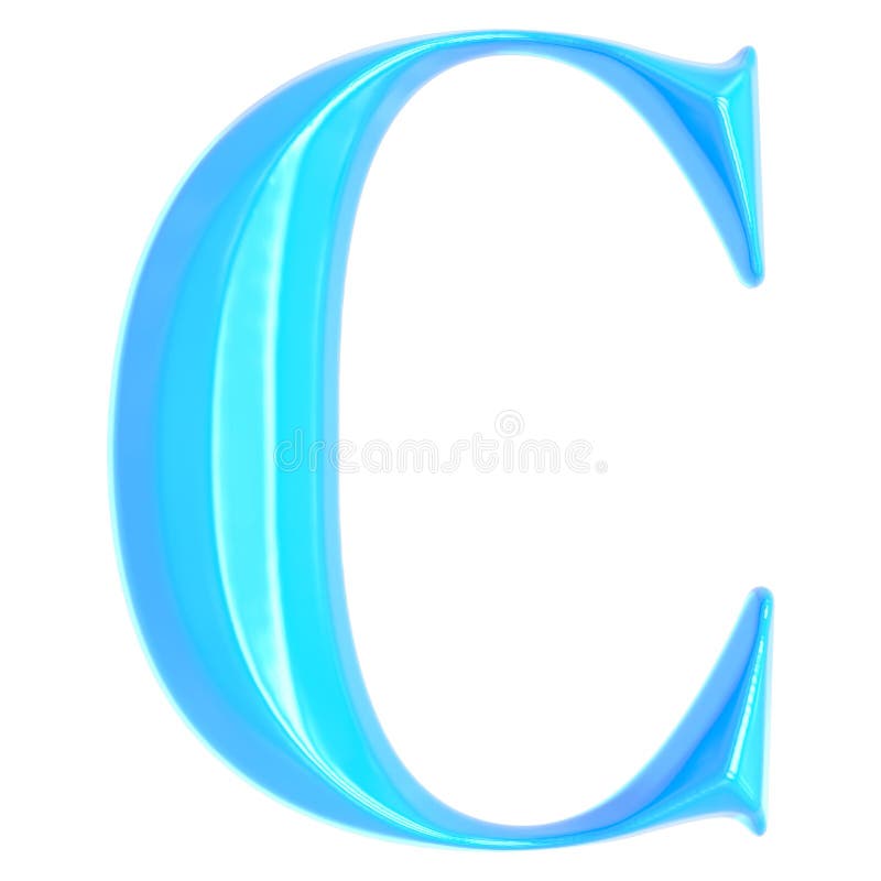 C Blue Font 3D with White Background Stock Illustration - Illustration ...