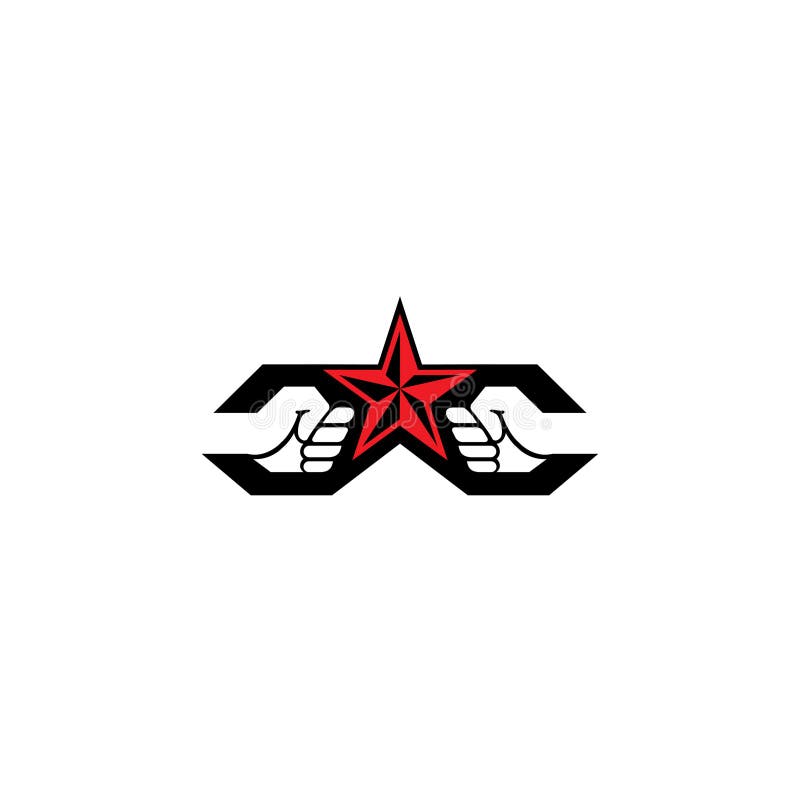 C and C Boxing Logo. Boxing Hand Logo with Star Design Stock Vector ...