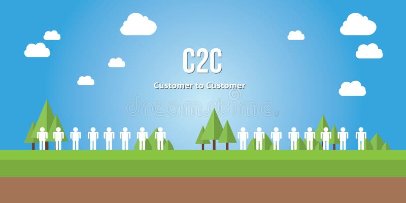 C2c Customer To Consumer with People Stock Vector - Illustration of ...