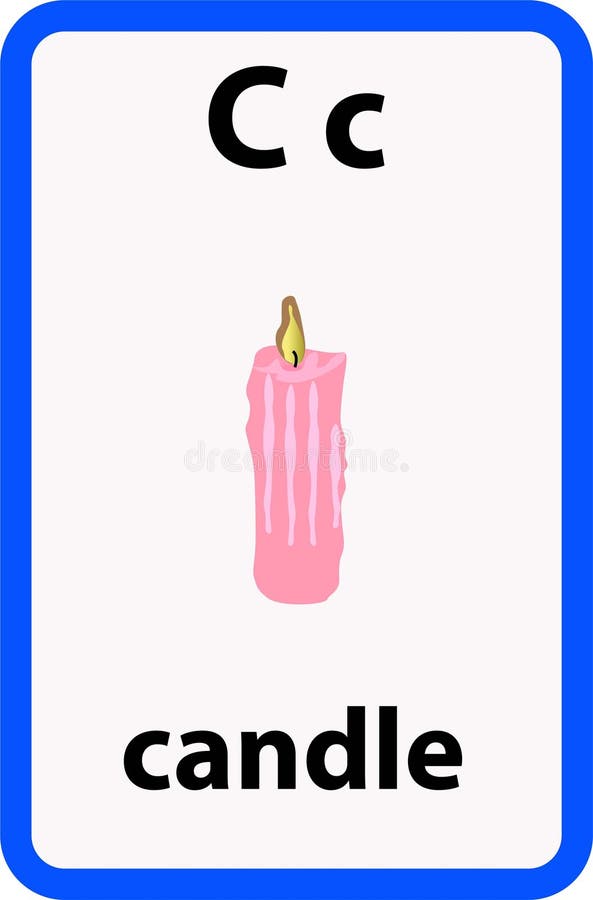 Alphabet Flashcard for Children with the Letter C from Candle Stock ...