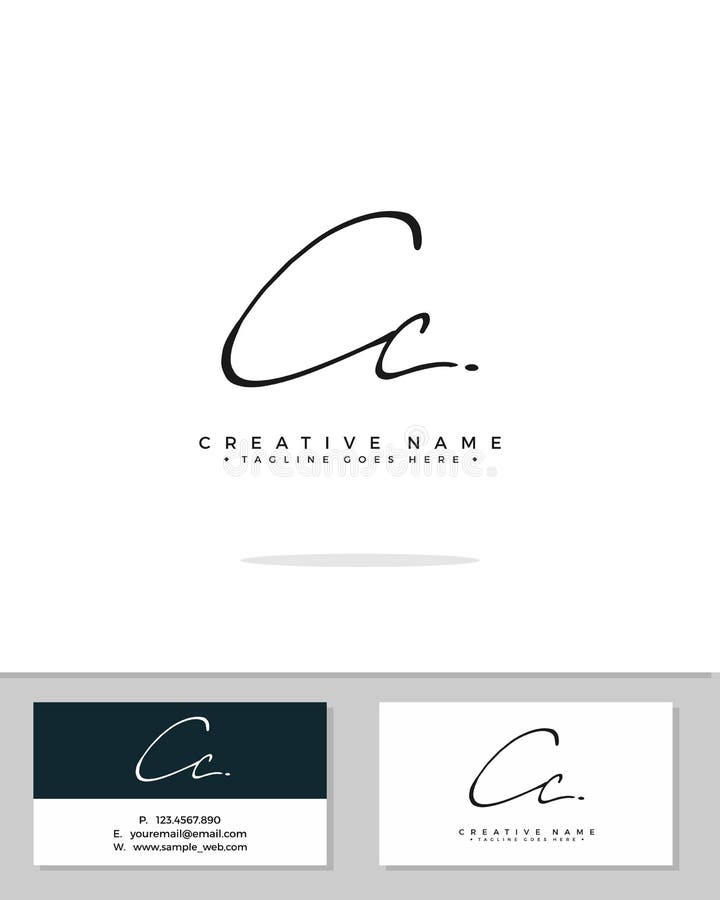 C CC Initial Logo Signature Vector. Handwriting Concept Logo. Stock ...