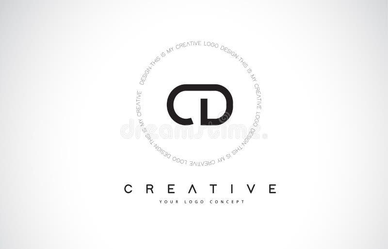C CD D Logo Design Con La Letra Creativa Blanco Y Negro Vec Del Texto ...