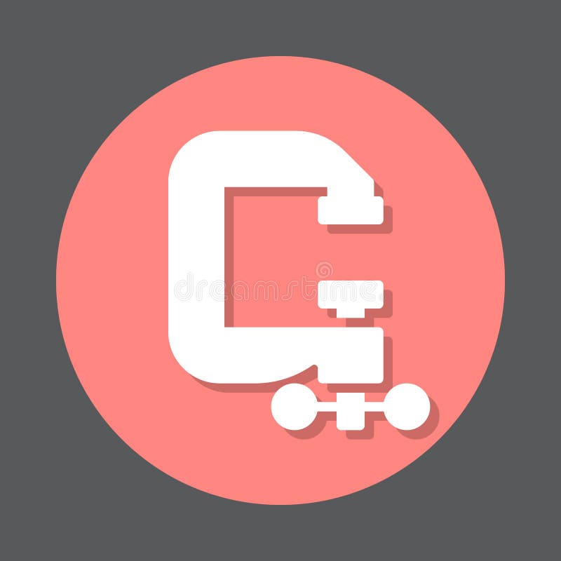 C-clamp Icon Vector, Filled Flat Sign, Solid Pictogram Isolated on ...