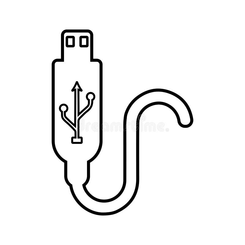 C, Connector, Type, Usb Line Icon. Outline Vector Stock Illustration ...