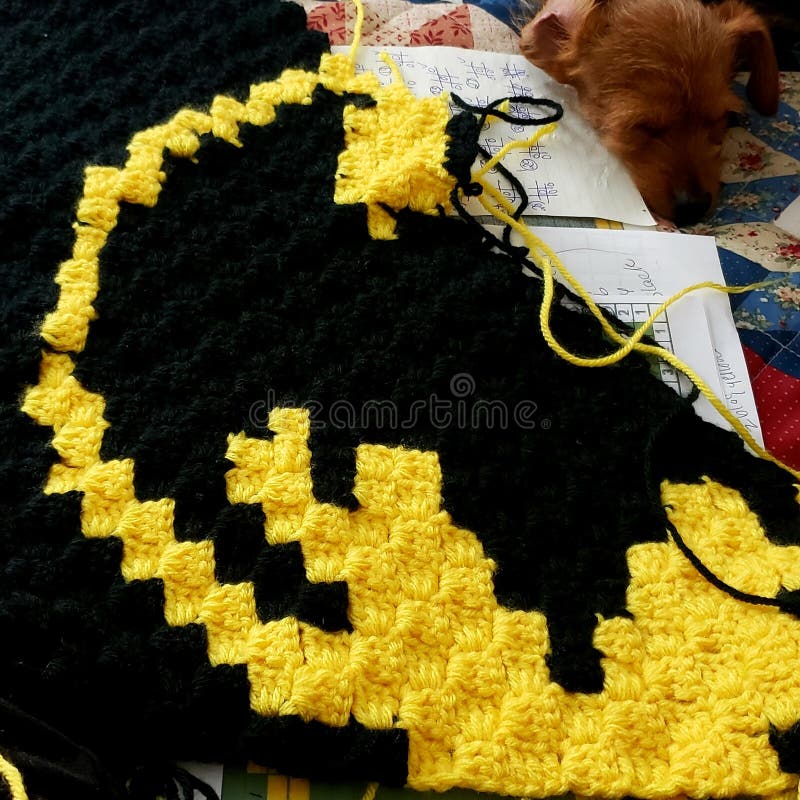 C2c Crochet Batman Inspired Blanket Stock Photo - Image of blanket ...