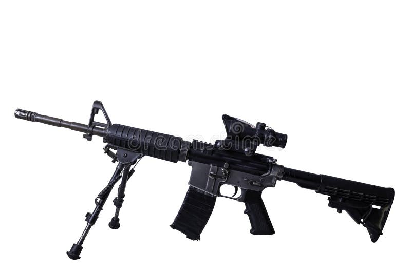 C8 Diemaco Carbine with Bipod and Optical Sight Stock Photo - Image of ...