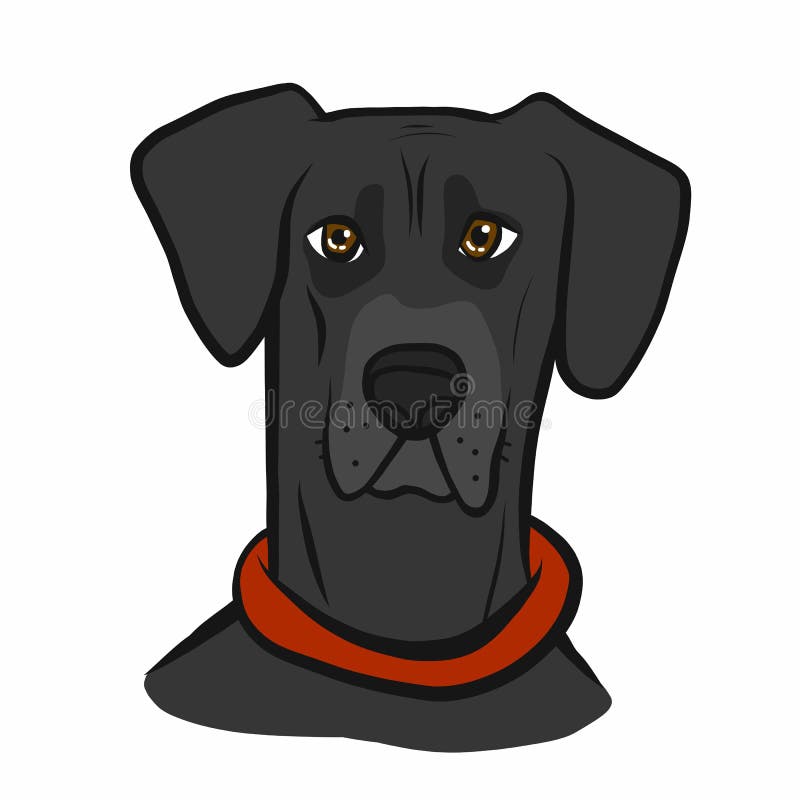 Great Dane Dog Face Cartoon Vector Stock Vector - Illustration of dane ...
