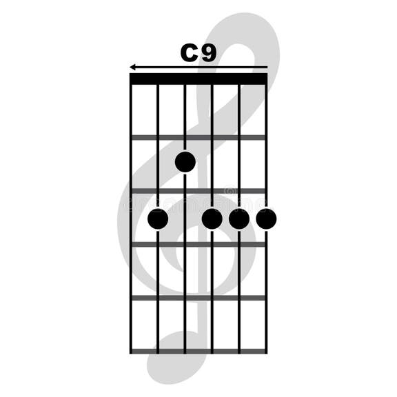 C9 guitar chord icon stock vector. Illustration of chrome - 303664366