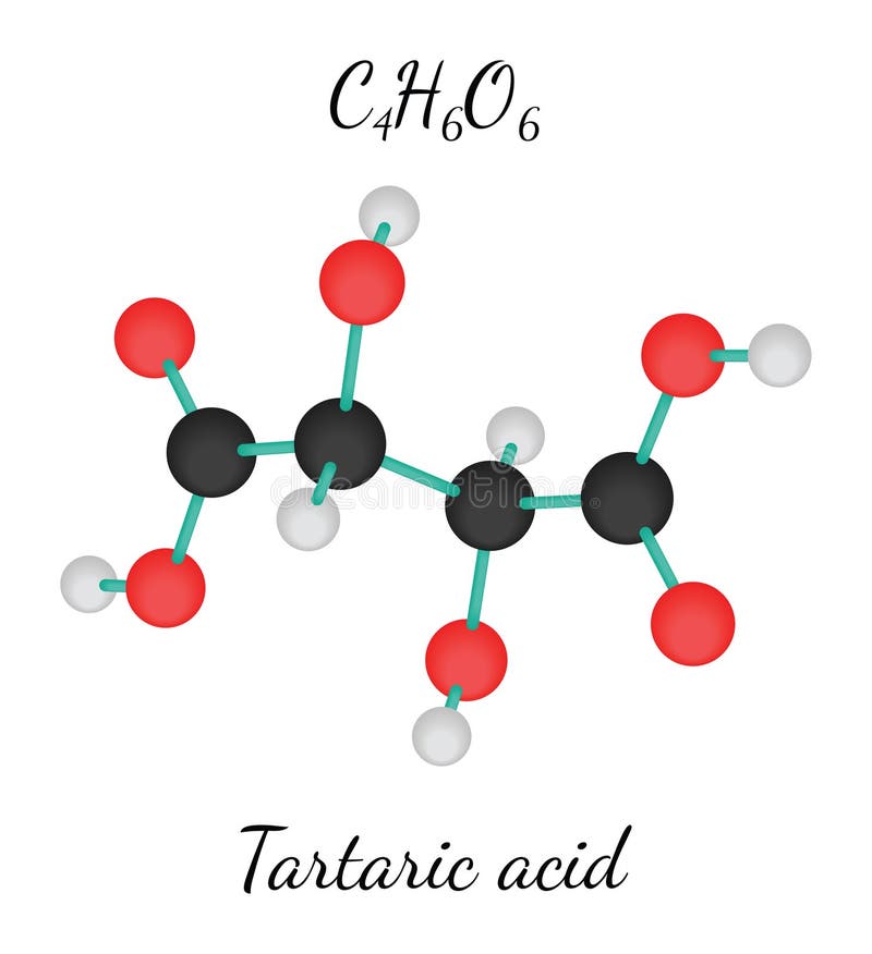 Tartaric Acid Molecular Structure Isolated on White Stock Illustration ...