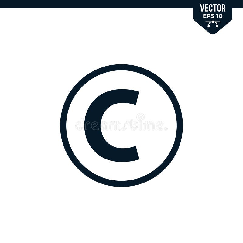 C Inside Circle Related To Copyright Sign Stock Vector - Illustration ...