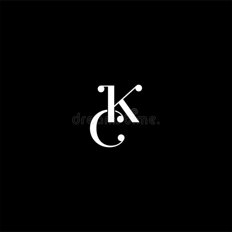 C K Letter Logo Abstract Design on Black Color Background Stock ...
