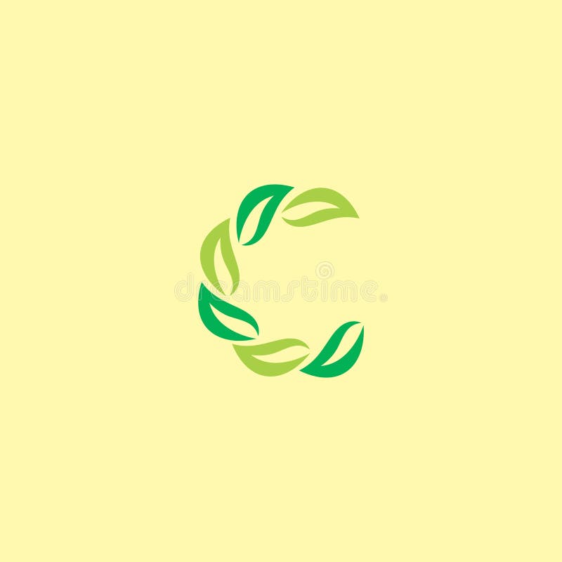 C Leaf Logo. Circle Leaf Vector Illustration Stock Illustration ...