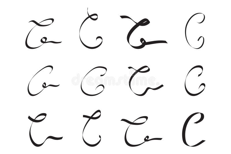 C Letter Alphabet Initial Cursive Hand Written Set for Logo Brand Stock ...
