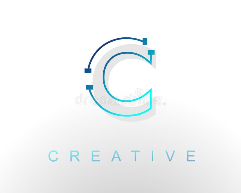 C Letter Connect Dot Network Logo Icon Design Vector Image Stock Vector ...