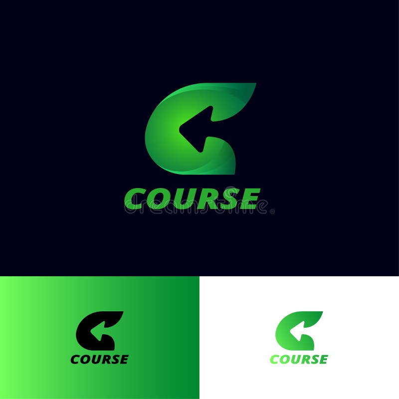C Letter. Course Logo. C Monogram with Arrow, Isolated on a Different ...