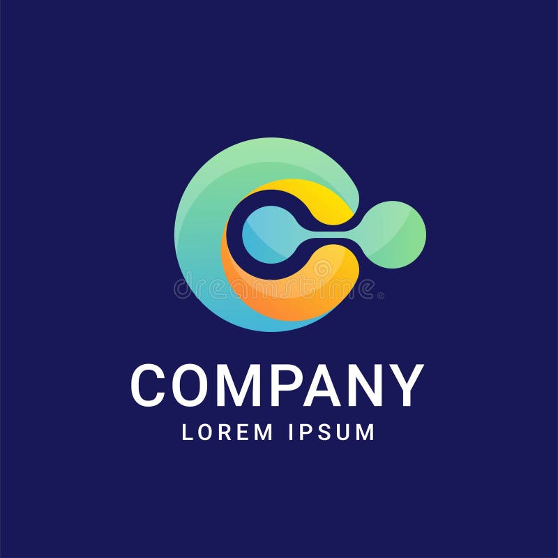 C Letter with Dot Circle Connected As Network Logo Vector Stock Vector ...