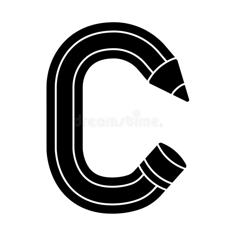 C Letter Pencil Letter Font. Stock Vector - Illustration of design ...