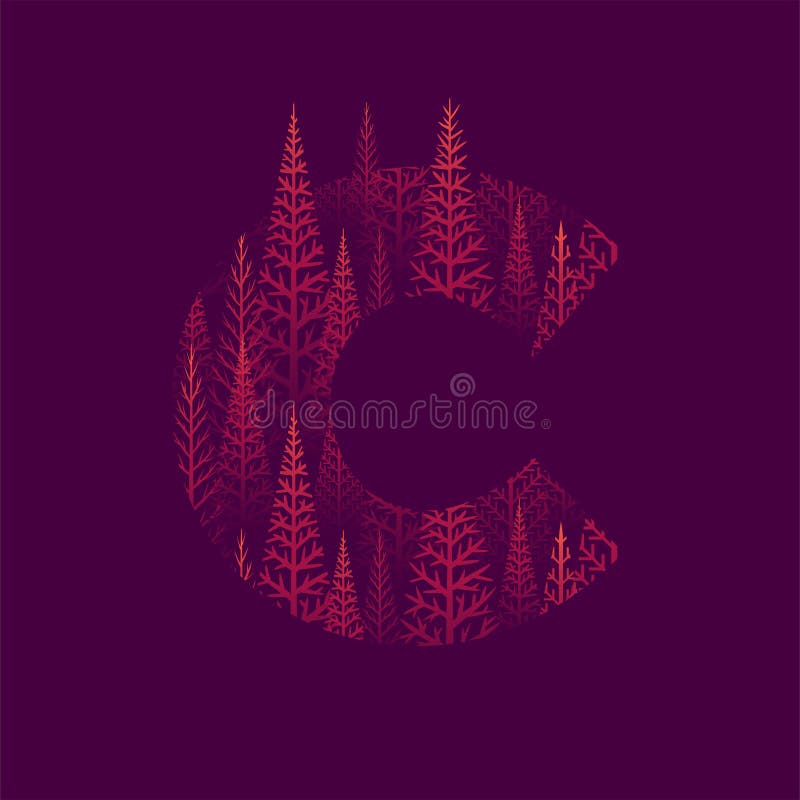 Letter I Pine Tree Logo Design Vertor Icon Graphic Emblem Illustration ...