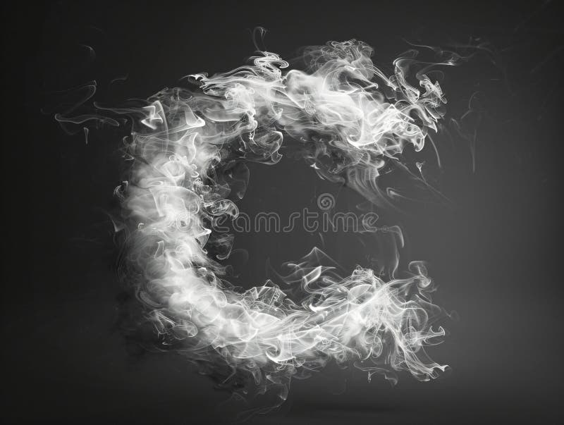 C Letter of Smoke Alphabet. Stock Illustration - Illustration of ...