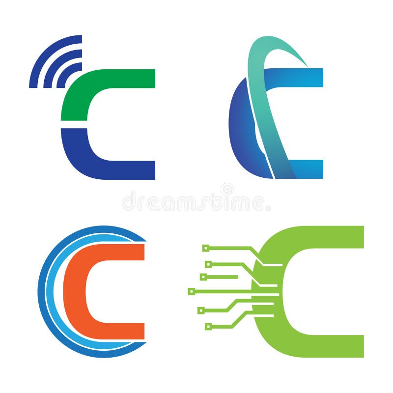 C Letter Technology Internet and Computer Symbol Logo Template Stock ...