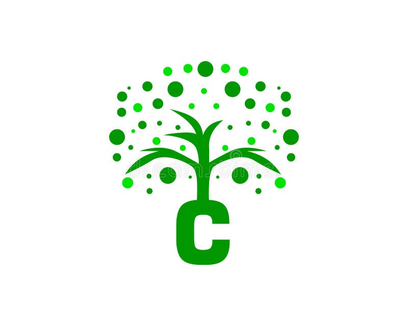 C letter tree logo stock vector. Illustration of symbol - 124165525
