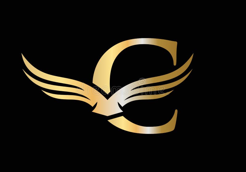 C Letter Wing Logo Design. Initial Flying Wing C Letter Logo Stock ...