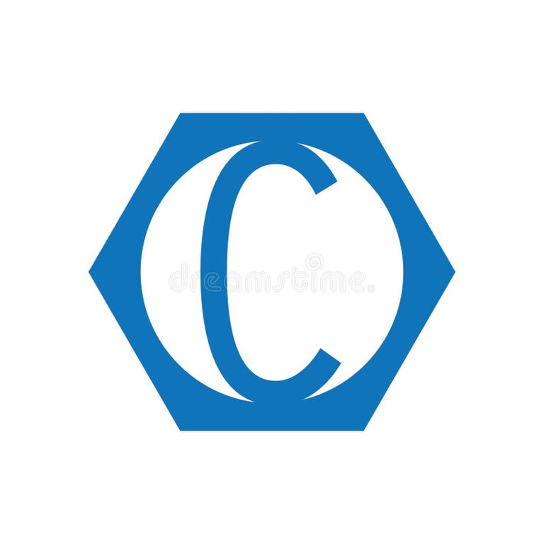 C Logo with a Blue Octagon Frame Shape Stock Vector - Illustration of ...