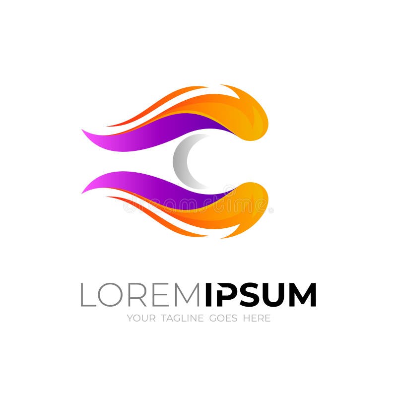 C Logo, Letter C Logo and Fast Fire Logo Template Stock Vector ...