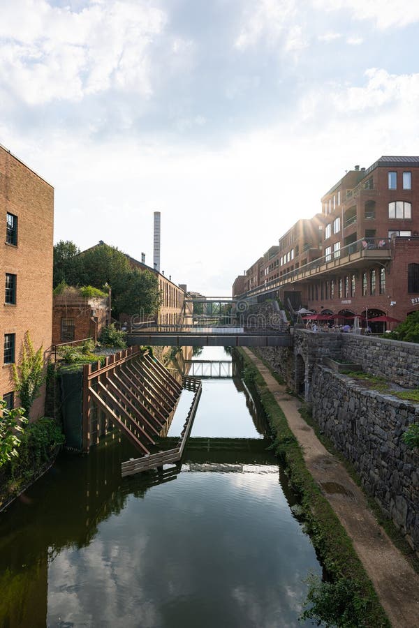 The C&O Canal in Georgetown D.C. Editorial Photography - Image of town ...