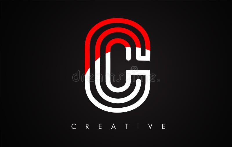 C Red and Black Letter Modern Trendy Design Logo. Letter C Icon Logo ...