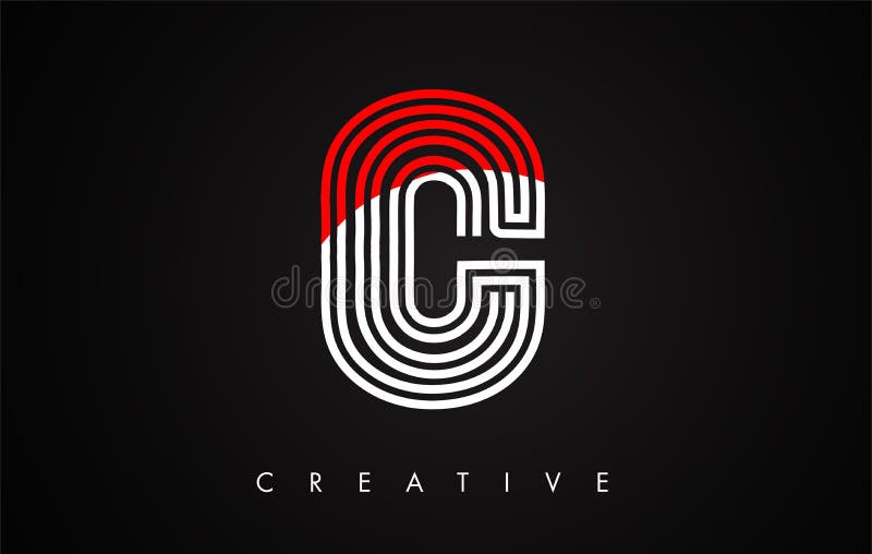 C Red and Black Letter Modern Trendy Design Logo. Letter C Icon Logo ...