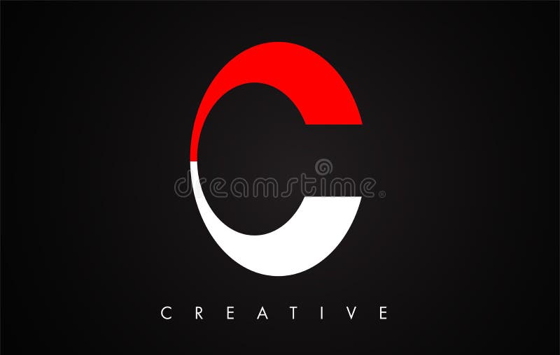 C Red and Black Letter Modern Trendy Design Logo. Letter C Icon Logo ...