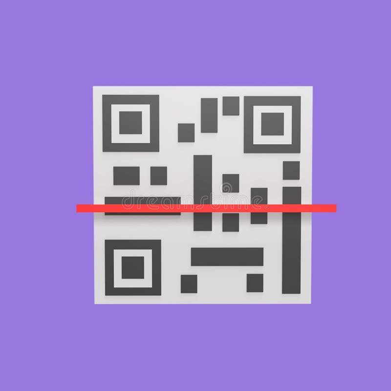 Scan Qr Code 3d Icon Model Cartoon Style Concept. Render Illustration ...