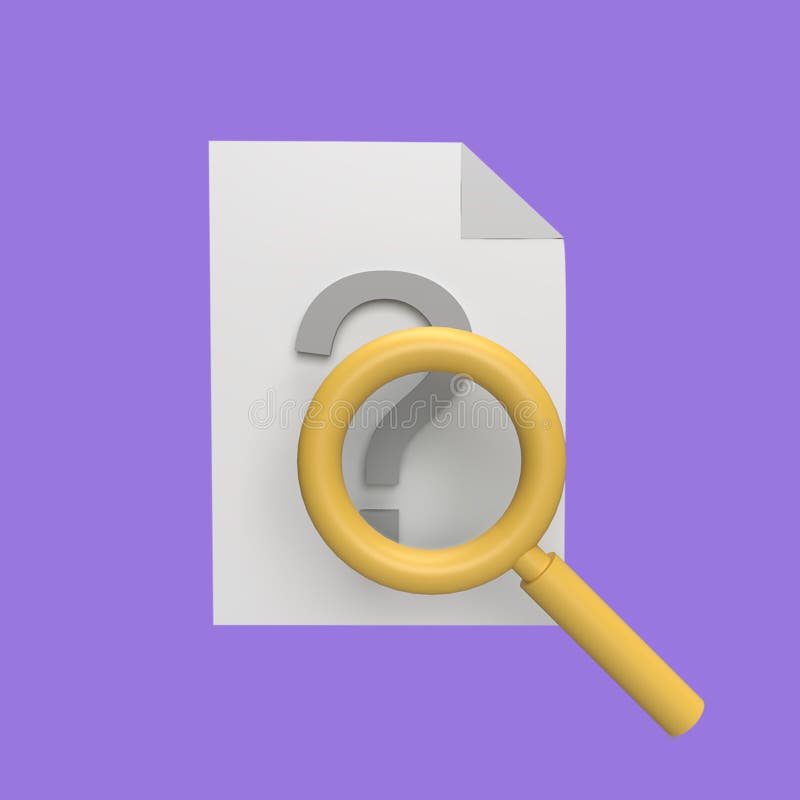 Search Problem Document 3d Icon Model Cartoon Style Concept. Render ...