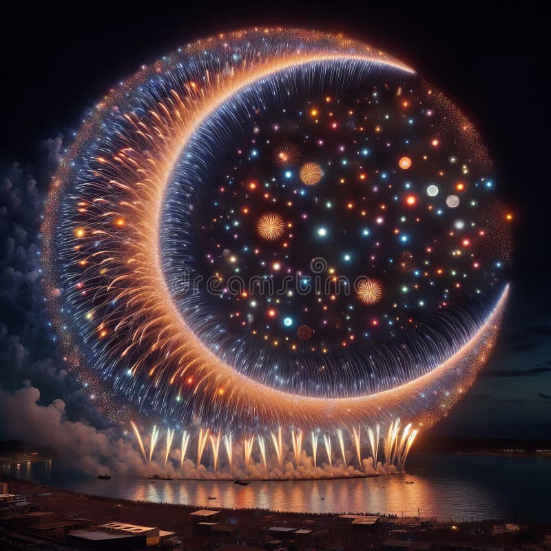 C Shaped Shells Large, Spherical Fireworks that Explod Stock Image ...
