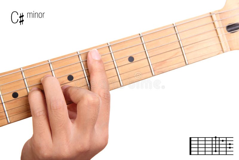 C Sharp Minor Guitar Chord Tutorial Stock Photo - Image of minor, notes ...
