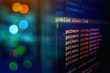 C Sharp Programming Language Source Code Example on Monitor Stock Image - Image of sharp, system ...