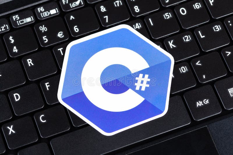 C#, C Sharp Programming Language Symbol, Logo Sticker, Laying on a ...