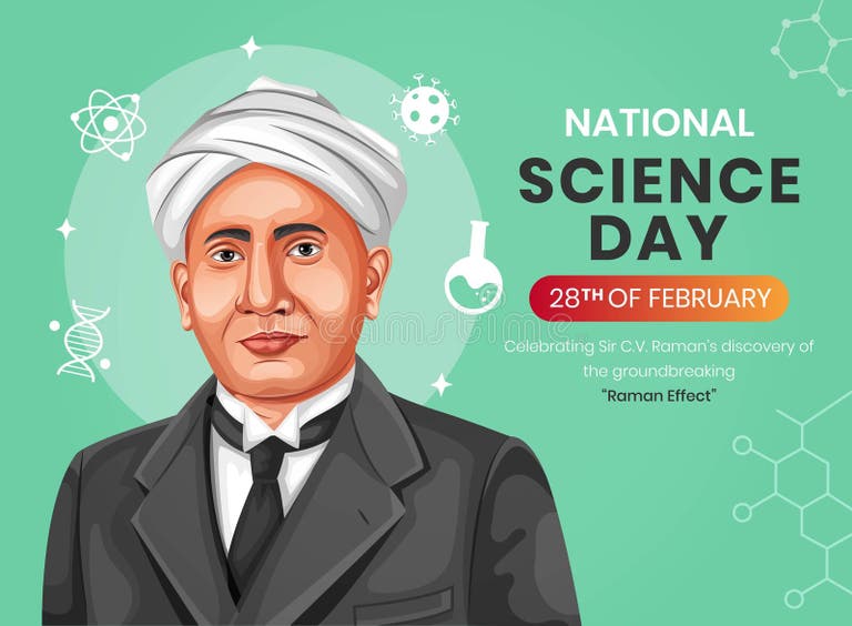 C. V. Raman Vector Illustration, Indian National Science Day ...