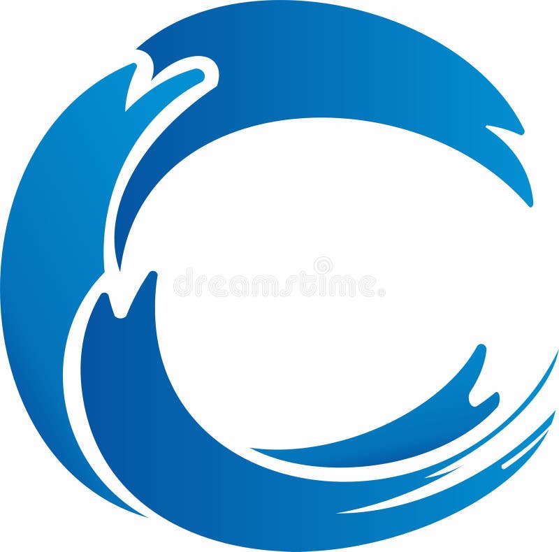 C with Water Splash Logo Design Stock Vector - Illustration of ...