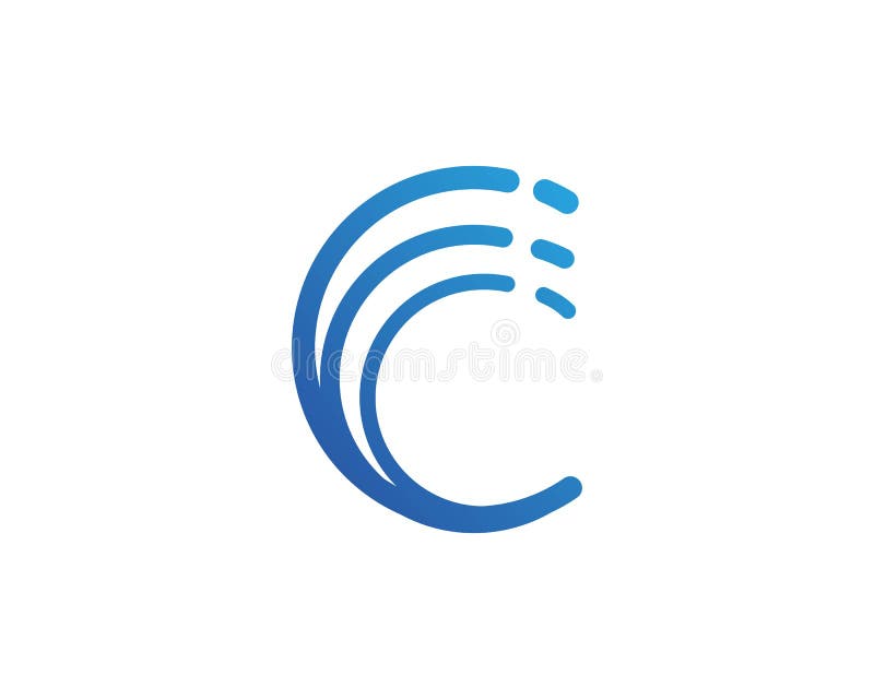C Wave Logo Vector Illustration Design Stock Vector - Illustration of ...