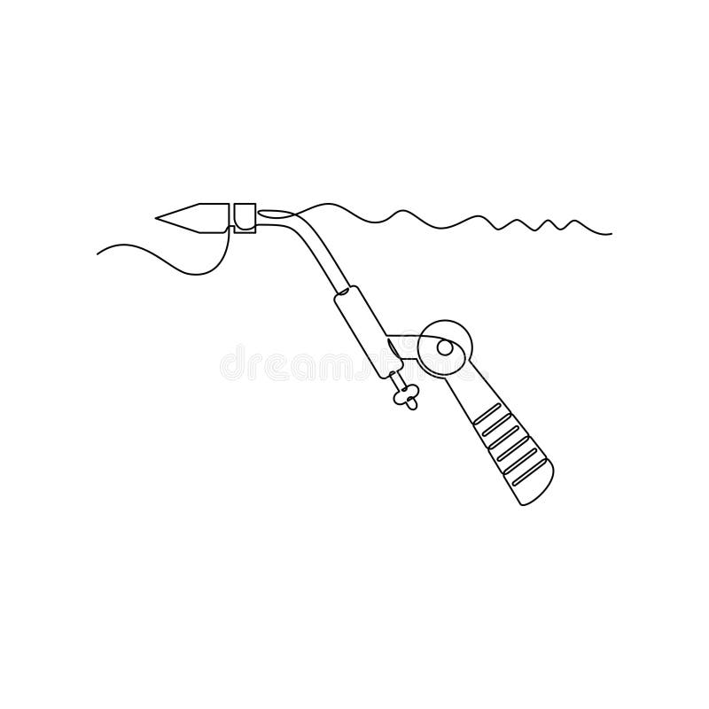 One Line Art Welding Torch Vector Illustration Stock Illustration ...