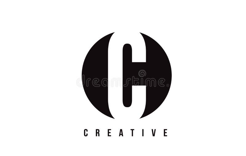 C White Letter Logo Design with Circle Background. Stock Vector ...