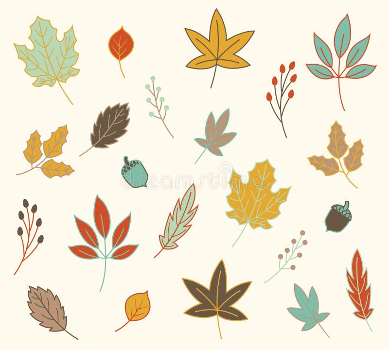 Caída Autumn Leaves Vector Set Ilustración del Vector - Ilustración de ...