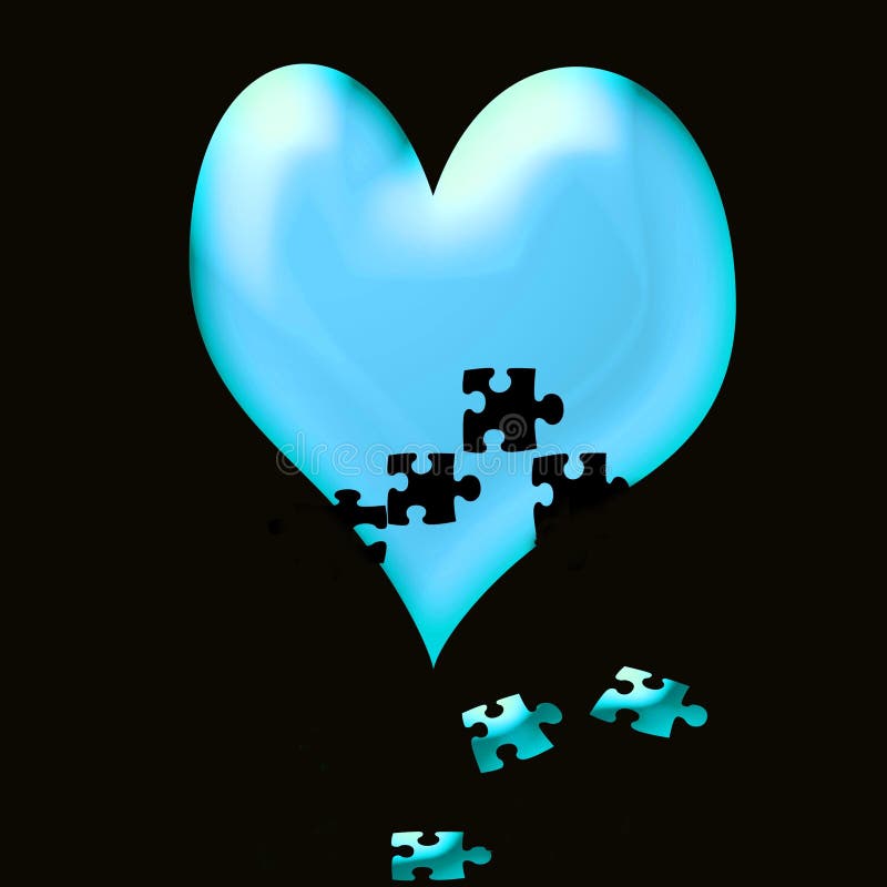 Caída Del Corazón a Los Pedazos Stock de ilustración - Ilustración de ...