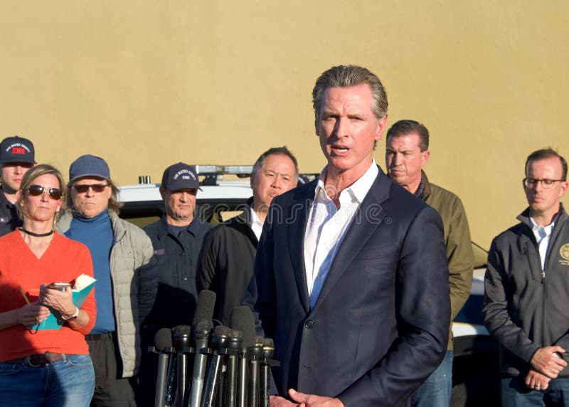 CA Governor Gavin Newsom at a Press Conf in Half Moon Bay Editorial ... CA Governor Gavin Newsom at a Press Conf in Half Moon Bay Editorial ...