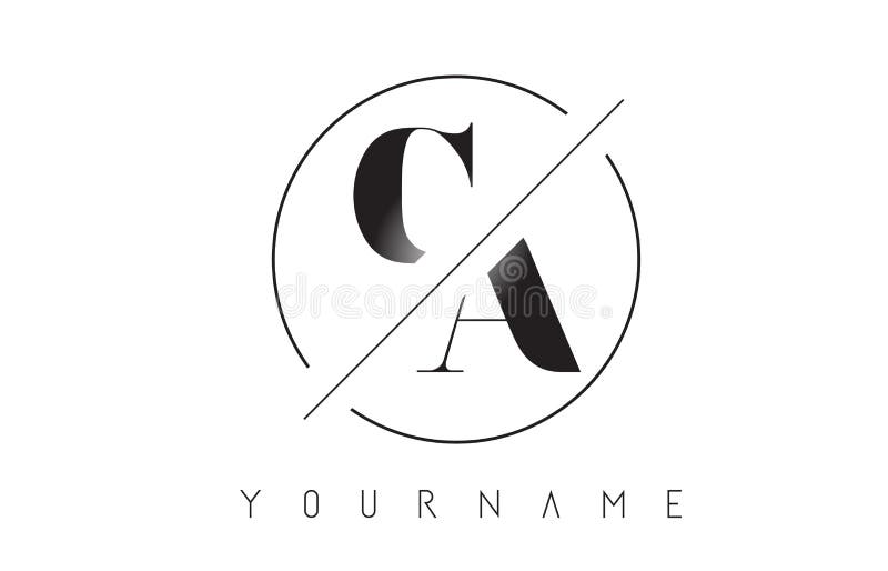 CA Letter Logo with Cutted and Intersected Design Stock Vector ...