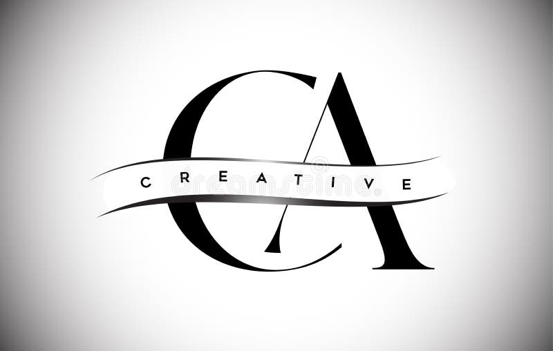 CA Letter Logo with Serif Letter and Creative Cut in the Middle Stock ...